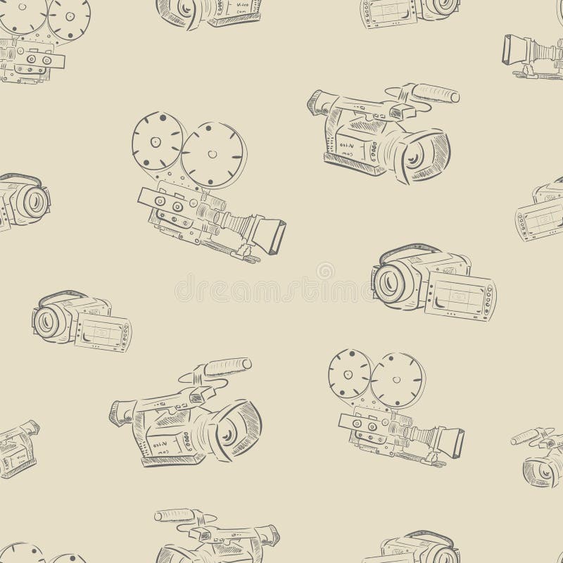 Seamless Texture of Video Cameras 2 Stock Vector - Illustration of ...