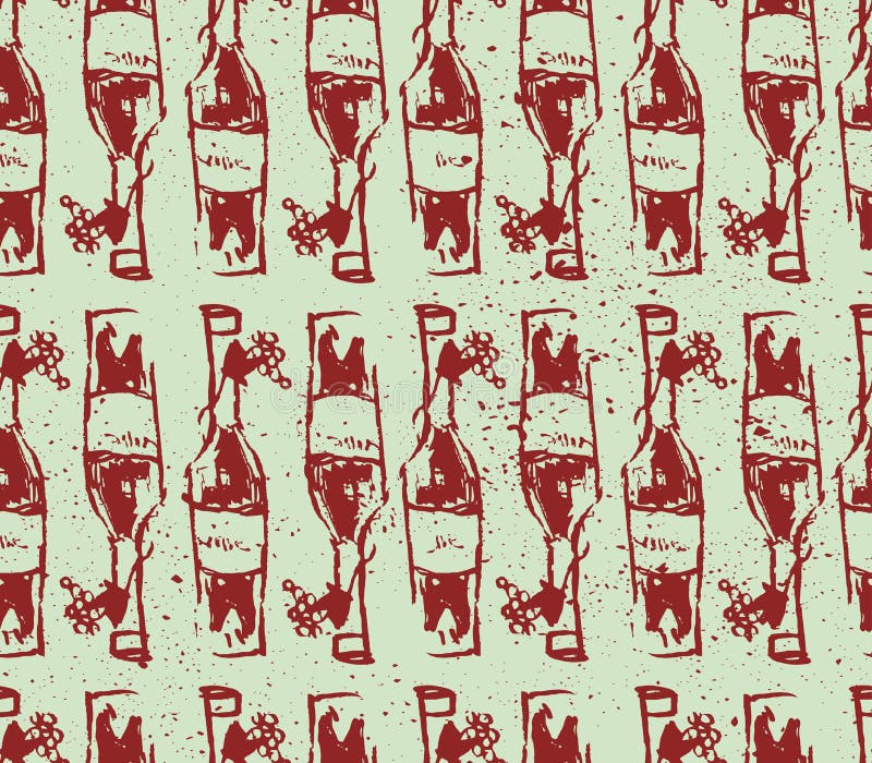 Seamless Texture with Wine Bottles. Repeating Background with Alcohol ...