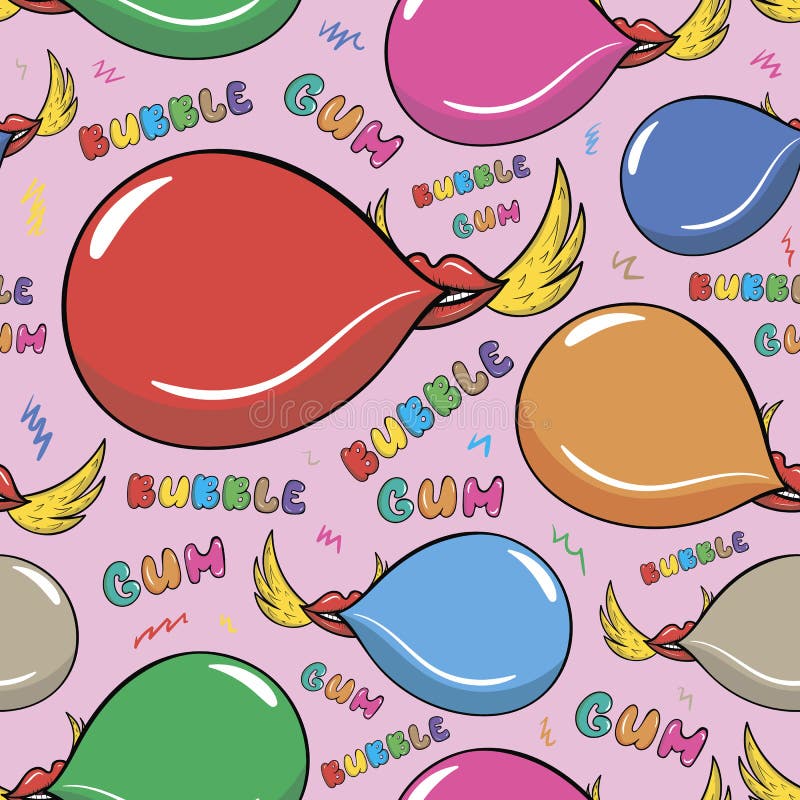 Bubble Gum Pink Seamless Tecxture Stock Vector - Illustration of ...