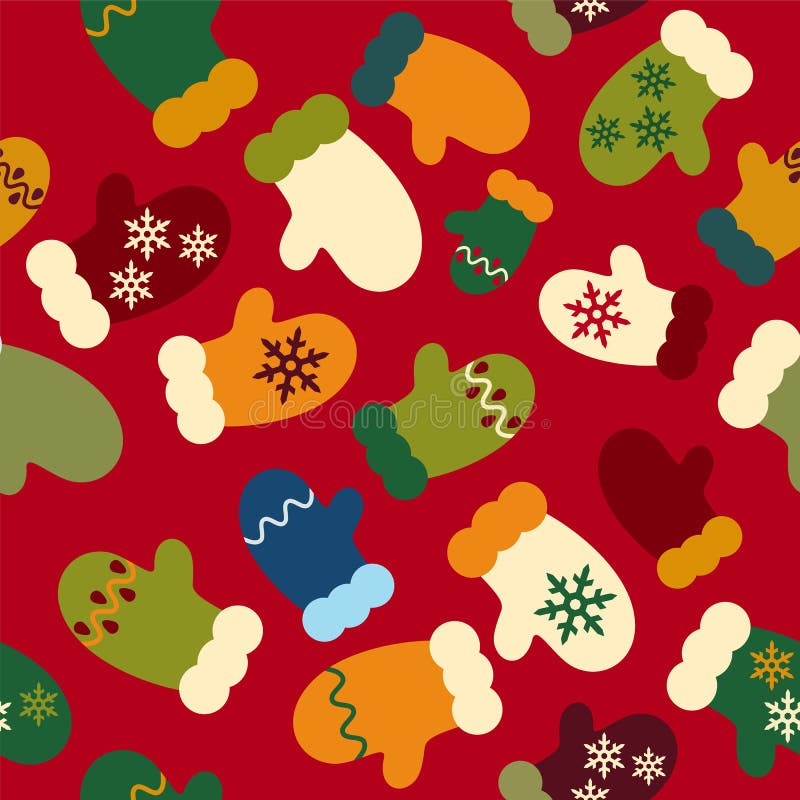 Seamless Texture Winter Mittens Background for Greeting Card New Stock ...