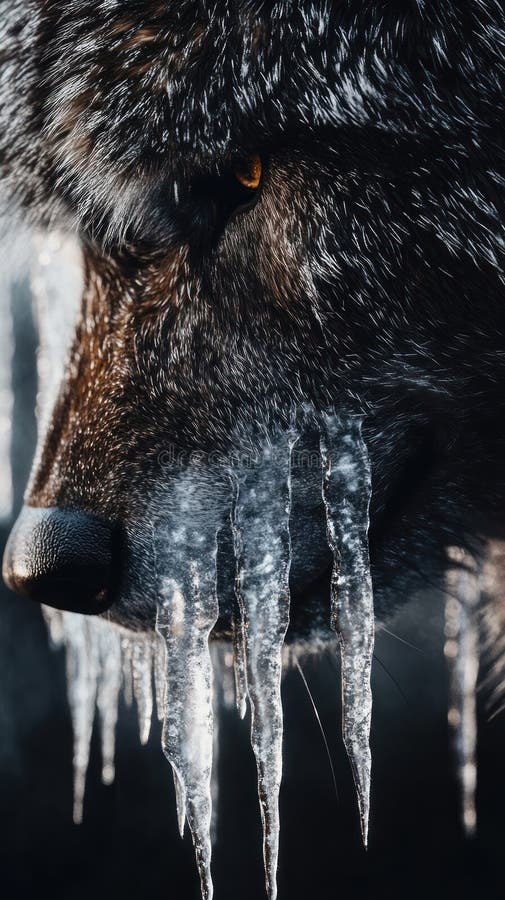 Seamless Texture of Wolf Fur Freezing into Ice Crystals Stock ...