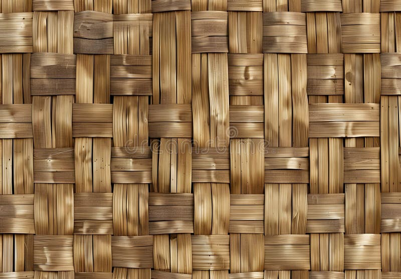 Woven Bamboo Texture Seamless Pattern Stock Illustration - Illustration ...