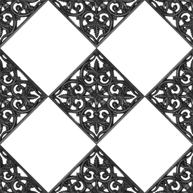 Seamless, Texture of Wrought Iron Latticework Pattern, 3D Illustration ...
