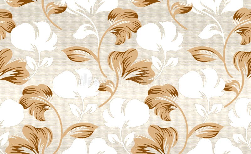 Seamless Textured Leaves Pattern Design Stock Illustration ...