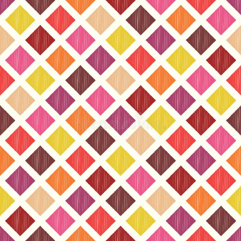 Seamless Textured Rhombus Tiles Pattern Stock Vector - Illustration of ...
