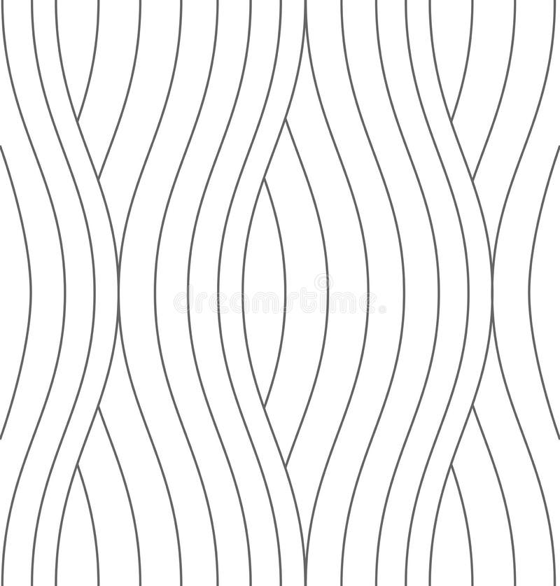 Seamless Thin Linear Pattern. Stylish Monochrome Wavy Texture Stock ...