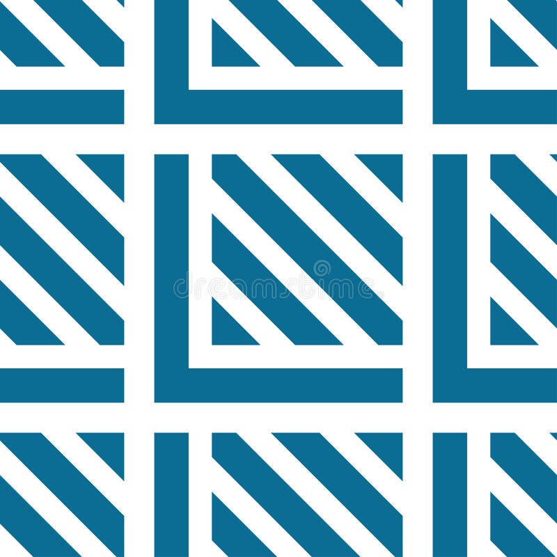 Seamless Geometric Pattern with Blue White Striped Lines Stock Vector ...
