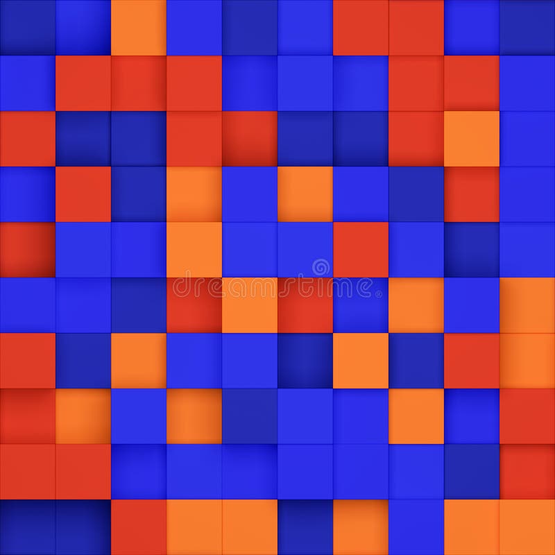 Seamless Tile of Colored Isometric Boxes with Shadows in a Blue Orange ...