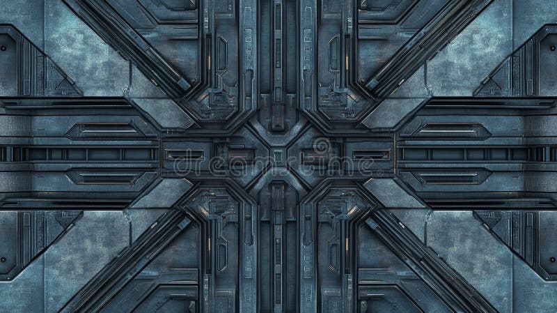 Seamless Tile Design Featuring a Top Down View of a Layered Spaceship ...