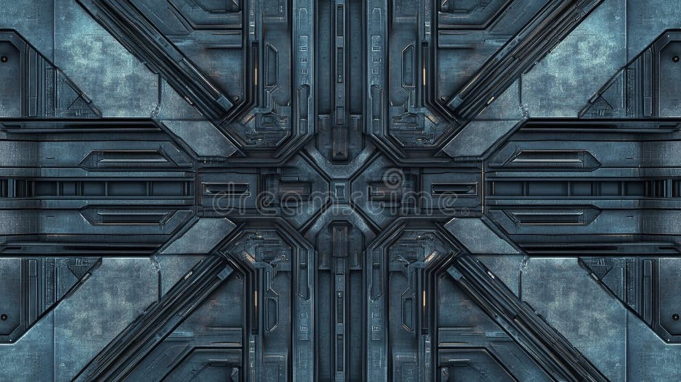 Seamless Tile Design Featuring a Top Down View of a Layered Spaceship ...