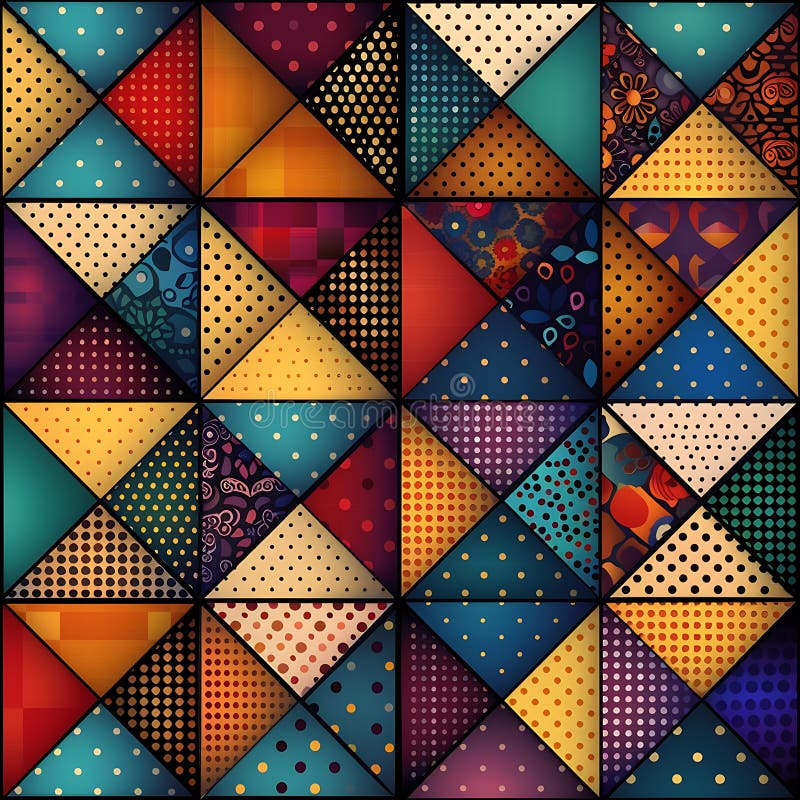 Illustrated Quilted Seamless Tile Stock Illustration - Illustration of ...