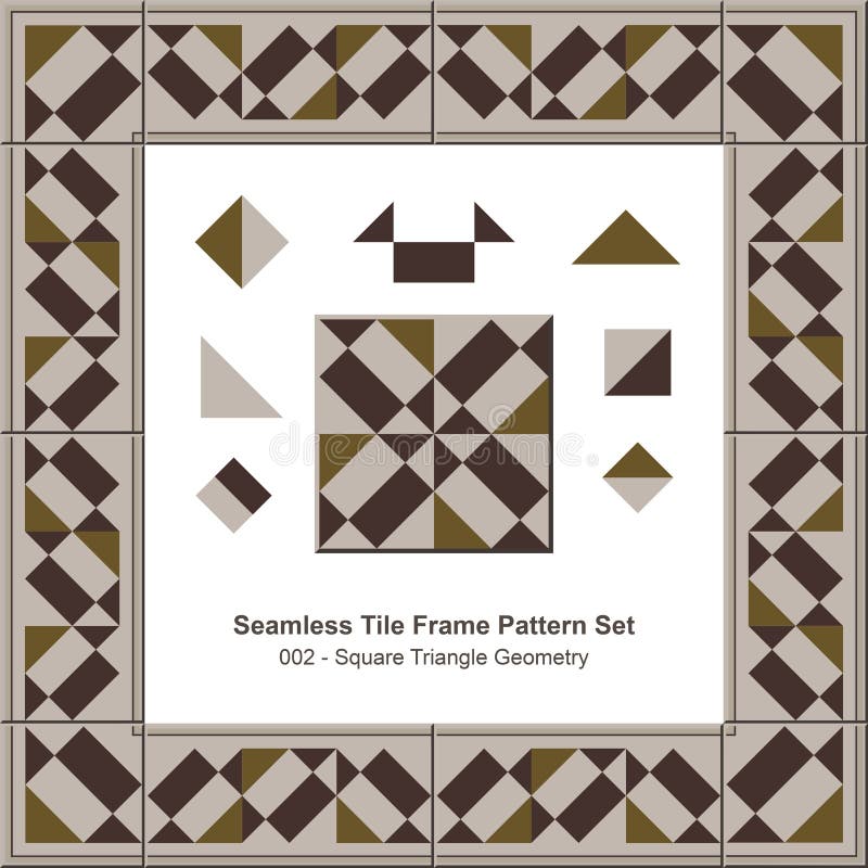 Seamless Tile Frame Pattern Square Triangle Geometry Stock Vector ...