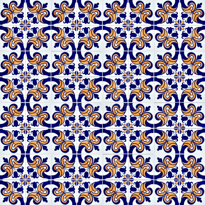 Seamless Tile Pattern of Ancient Ceramic Tiles Stock Photo - Image of ...