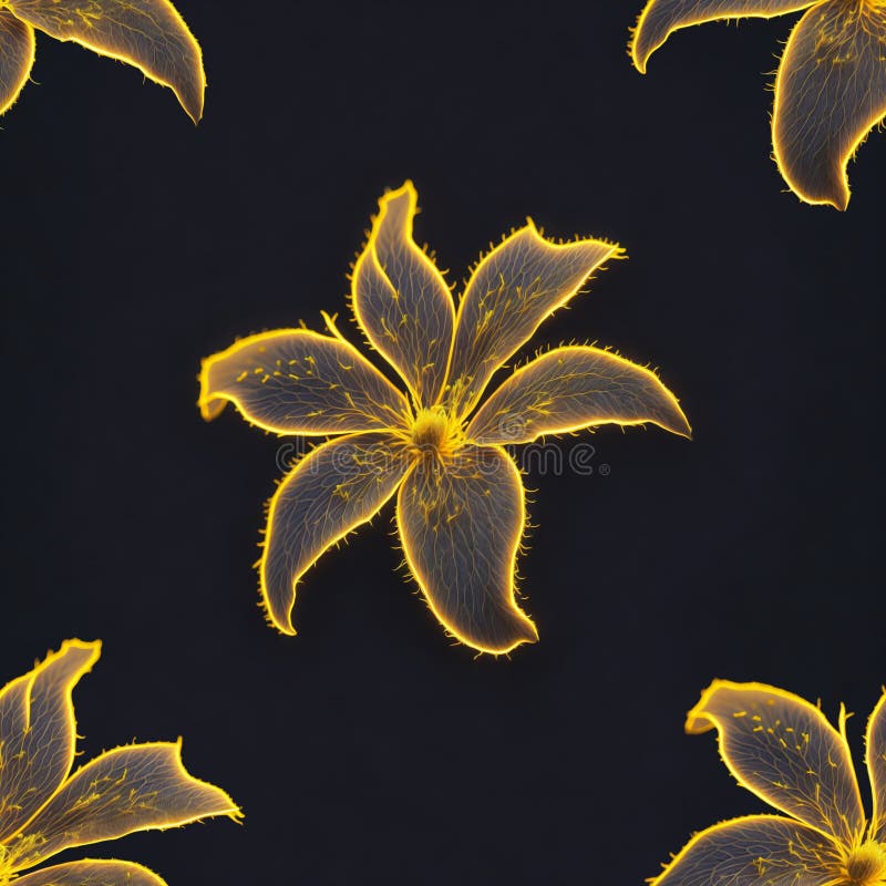 Seamless Tile Pattern of Abstract Glowing Fire Flowers Stock ...