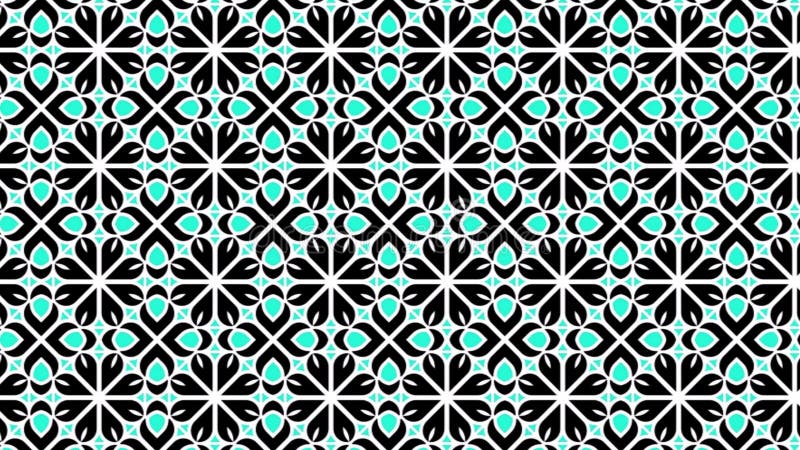 Seamless Tile Pattern Animation with Floral Signs. Panning Stock Video ...