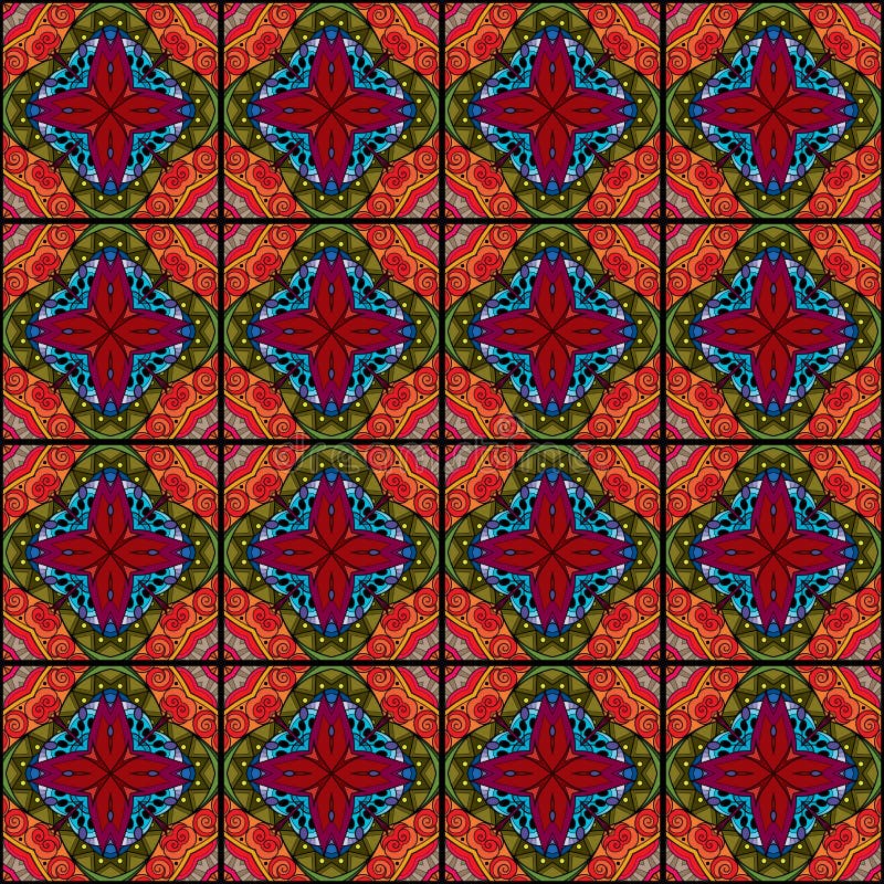 Seamless Tile Pattern, Crazy Patchwork Quilt Ornament Stock Vector ...