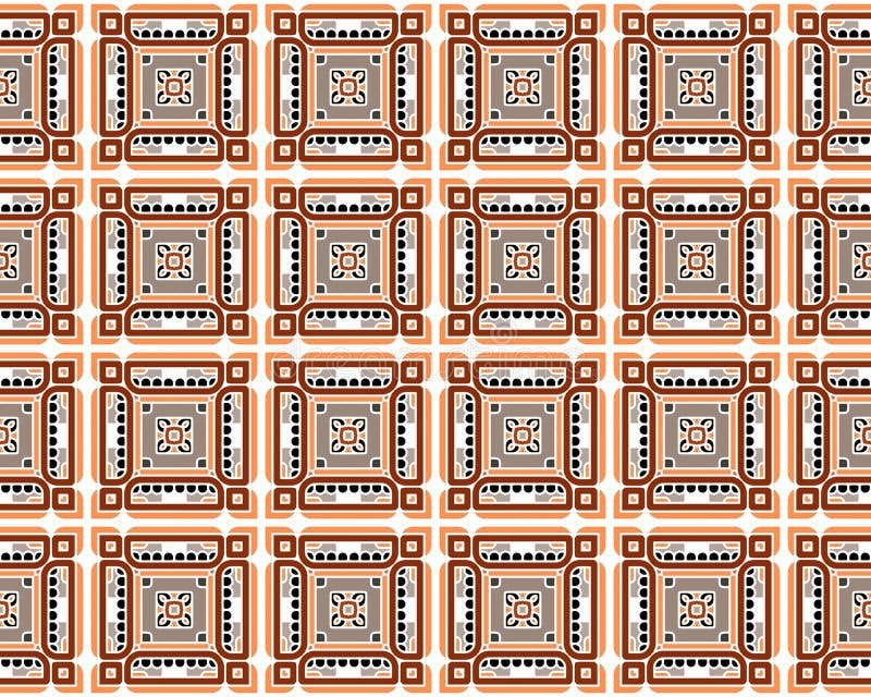Seamless Tile Pattern Illustration with Crosses and Squares Stock ...