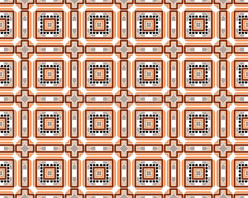 Seamless Tile Pattern Illustration with Crosses and Squares Stock ...