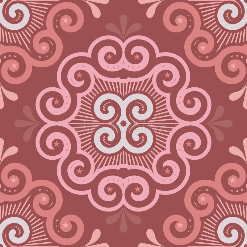 Seamless Tile Pattern in Marsala Colors Stock Vector - Illustration of ...