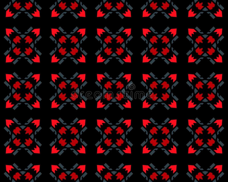 Seamless Tile Pattern in Red and Black Colors Stock Illustration ...