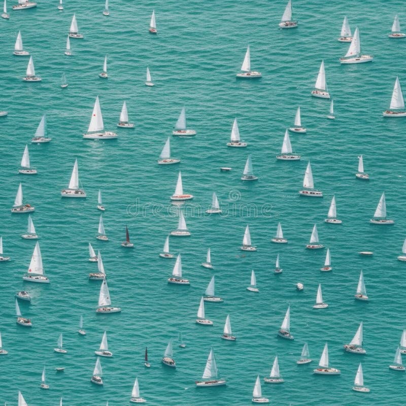 Seamless Tile of Sail Boat Theme Abstract Background - Generative AI ...