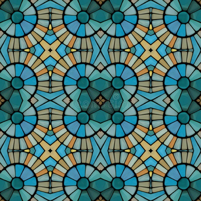Seamless Tileable Decorative Pattern in Stained-glass Window Style ...