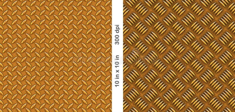 Set of 2 Diamond Metal Plate Designs. Seamless Patterns. Stock ...