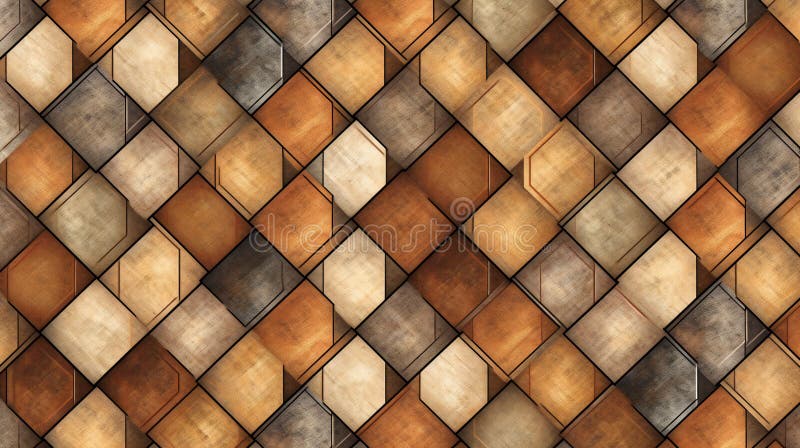 Seamless Tileable Pattern of Brown and Beige Geometric Shapes Stock ...