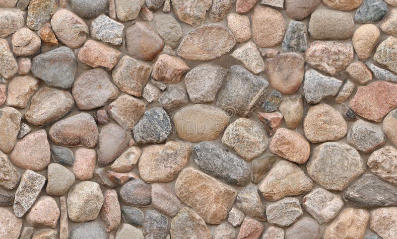 Seamless Tileable Texture of Field Stone Wall Stock Image - Image of ...