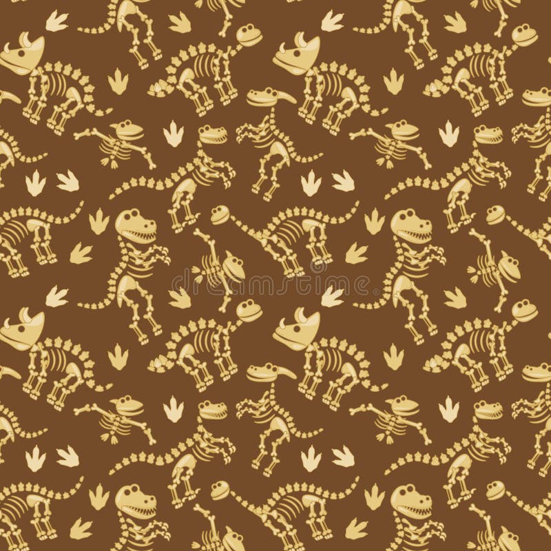 Seamless, Tileable Vector Pattern with Dinosaur Bones Stock Vector ...