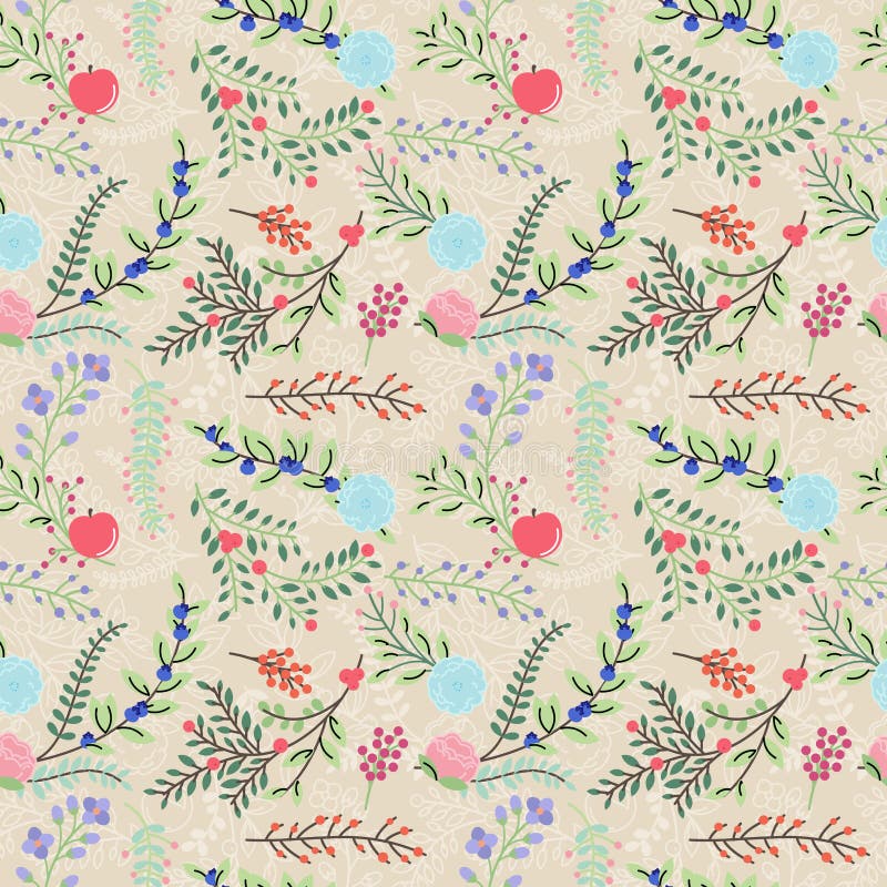 Seamless Tileable Vintage Floral Background Pattern Stock Vector ...