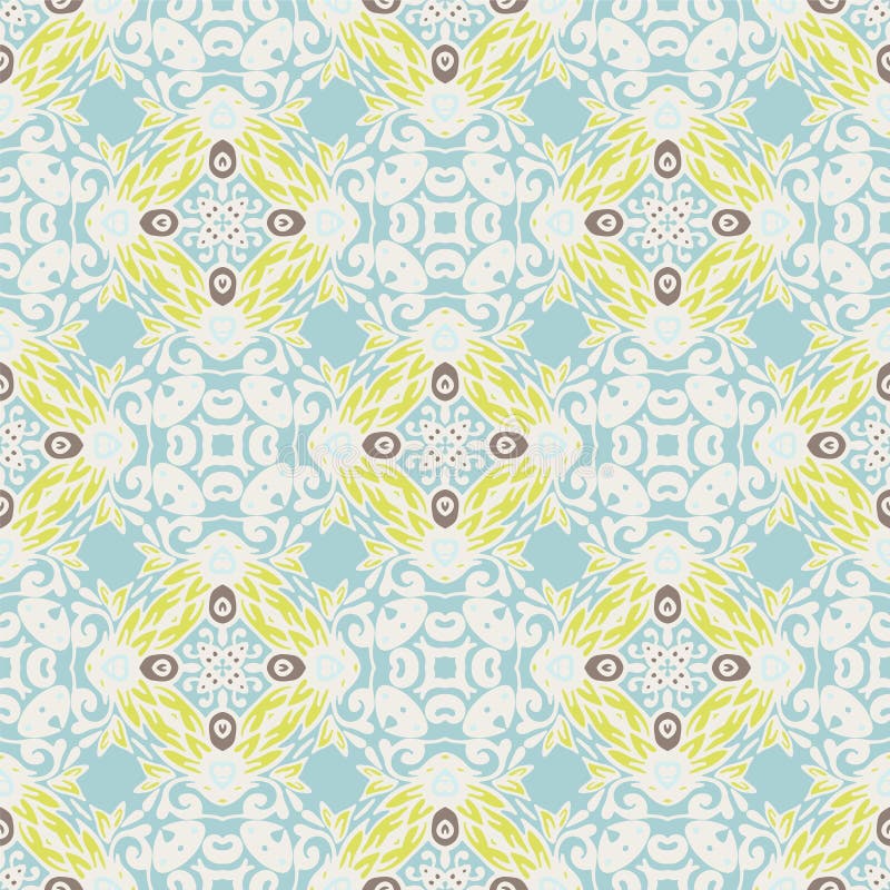 Seamless Tiled Pattern Damask Vector Design Stock Vector - Illustration ...