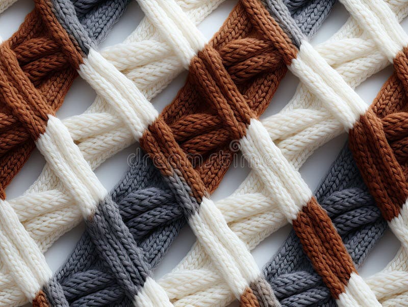 Seamless Tiled Pattern of Wool Knitted Material in Neutral Colors ...