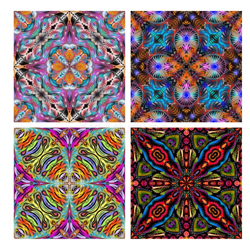 Seamless Tiling Ornamental Textures Stock Illustration - Illustration ...