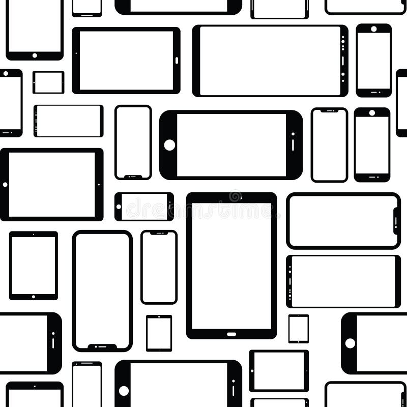 Modern Electronic Devices Icons Pattern Stock Vector - Illustration of ...