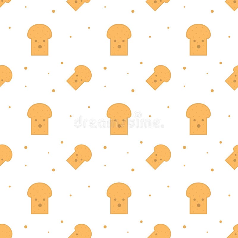 Seamless Toast Bread for Breakfast Pattern Stock Vector - Illustration ...