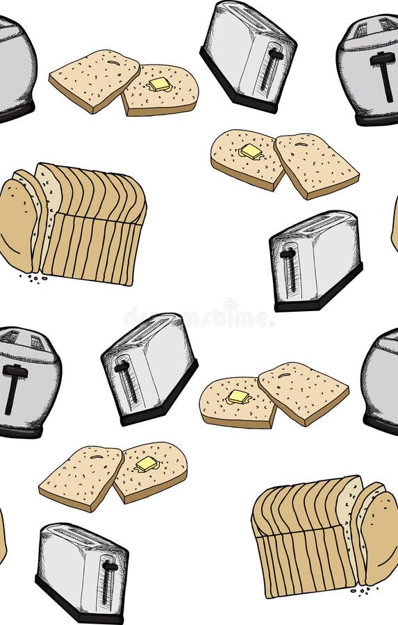 Seamless Toast Pattern stock vector. Illustration of abstract - 37971389