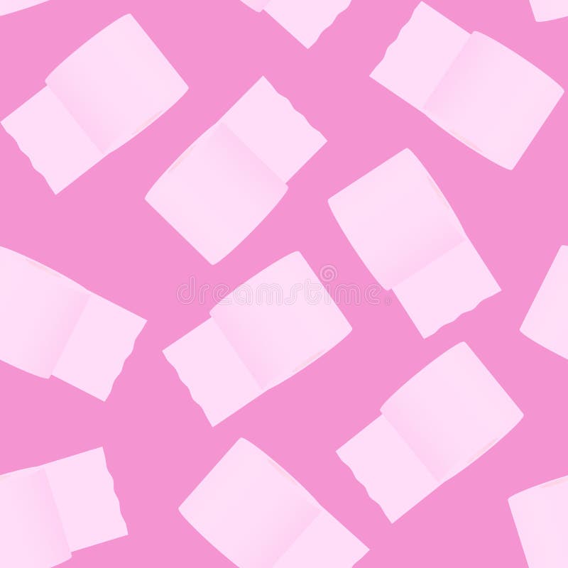 Seamless Toilet Paper Pattern with Cute Face on a Pink Background Stock ...