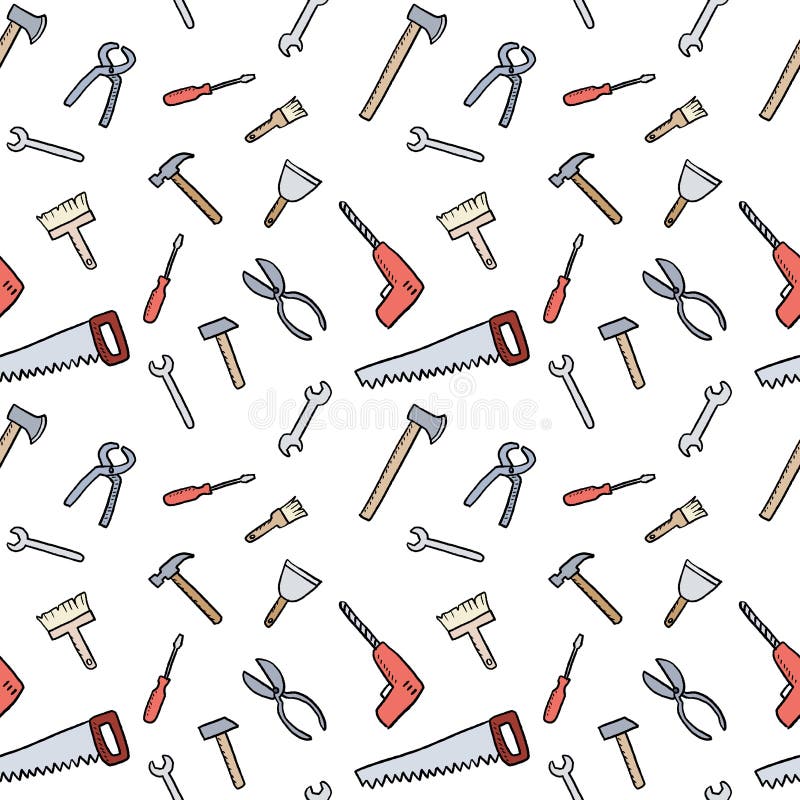 Cartoon tools set stock vector. Illustration of nail - 107069588