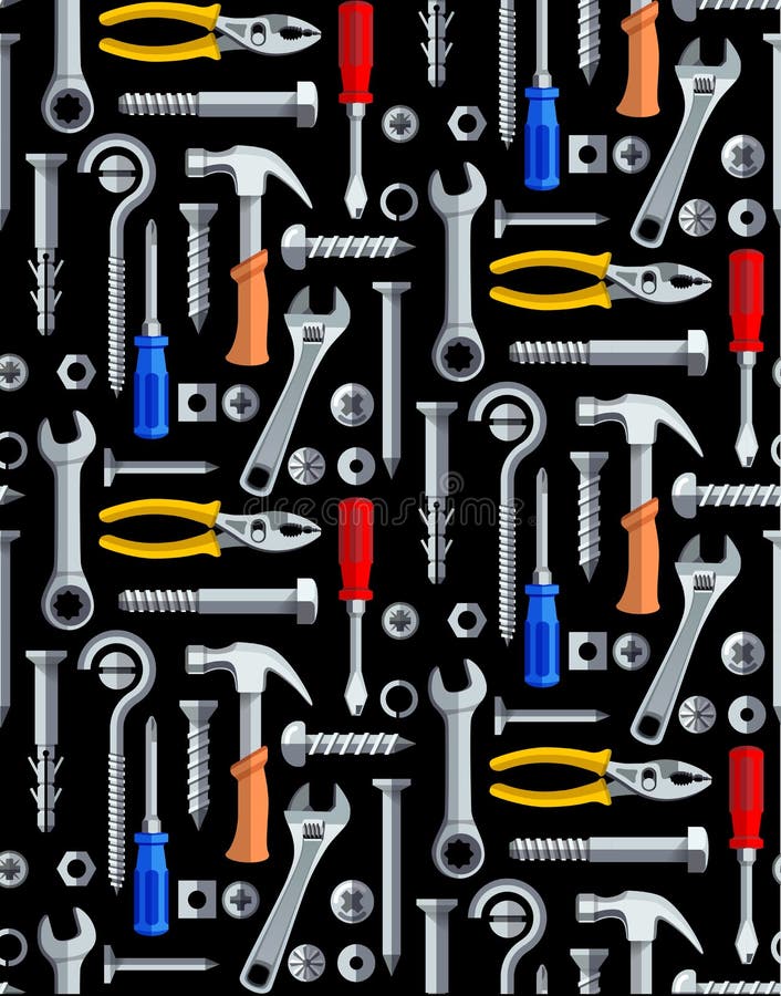 Seamless tools pattern stock vector. Illustration of group - 66308416