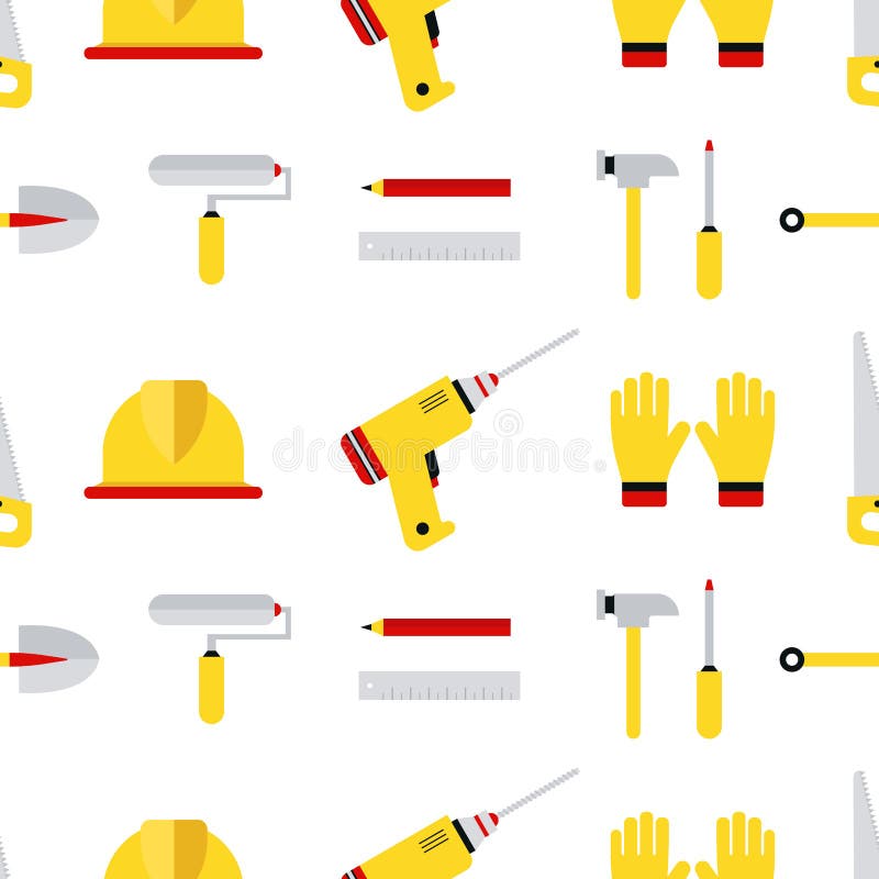 Seamless Tools Pattern. Construction Tools Vector Icons Seamless ...