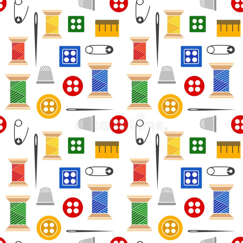 Seamless tools for sewing stock vector. Illustration of collection ...