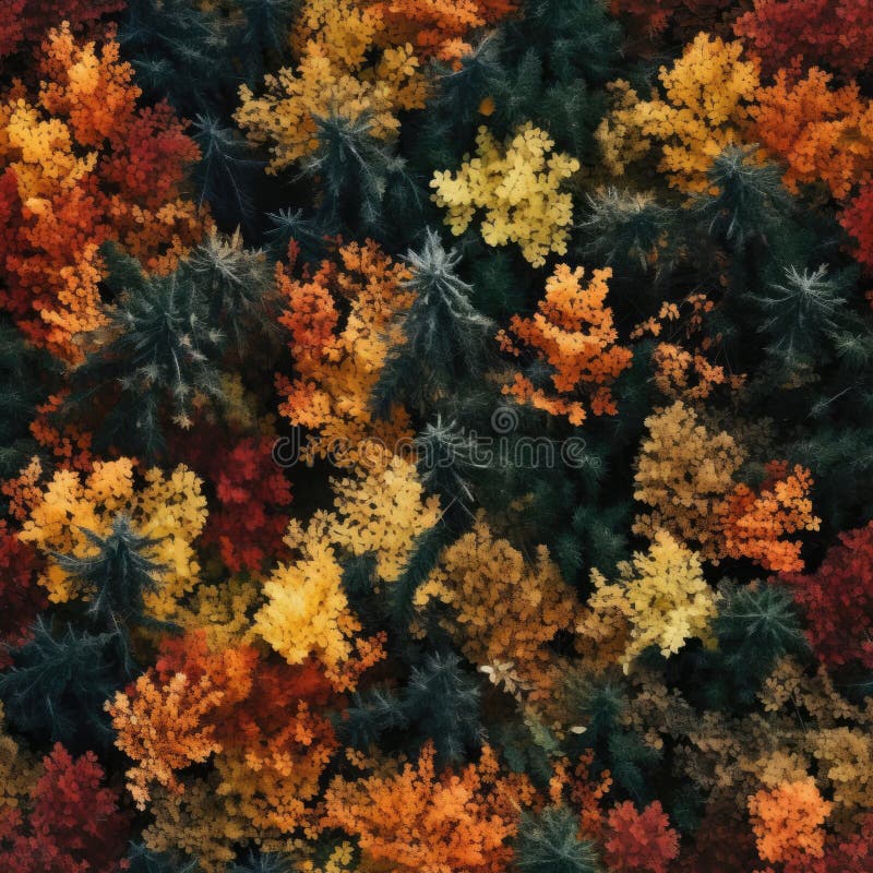 Seamless. Top View of the Autumn Forest Stock Photo - Image of ...