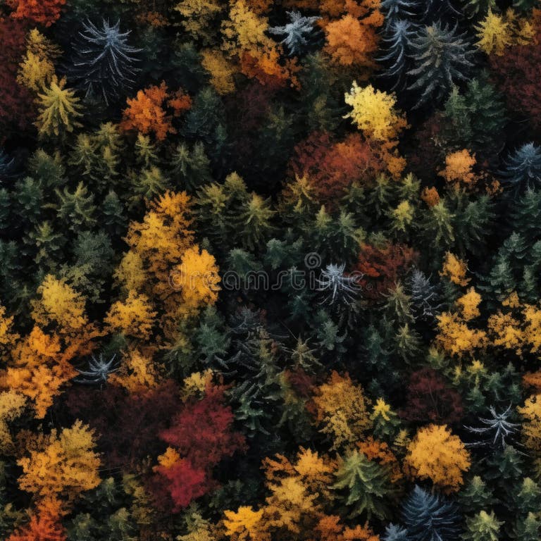 Seamless. Top View of the Autumn Forest Stock Illustration ...