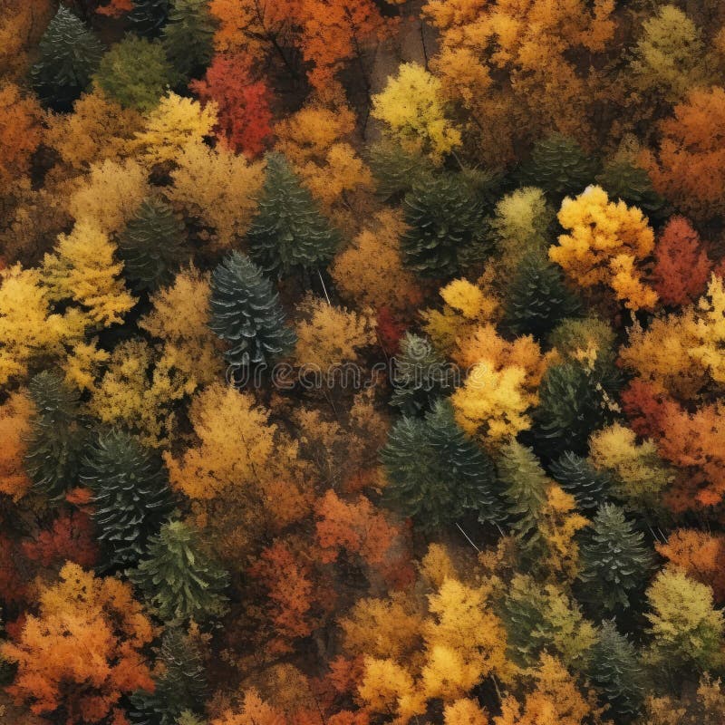 Seamless. Top View of the Autumn Forest Stock Illustration ...