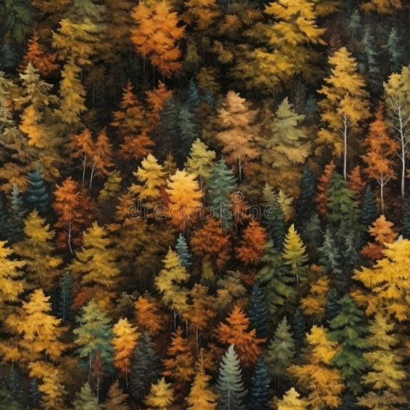 Seamless. Top View of the Autumn Forest Stock Illustration ...