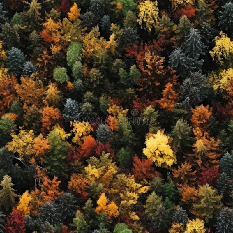 Seamless. Top View of the Autumn Forest Stock Illustration ...