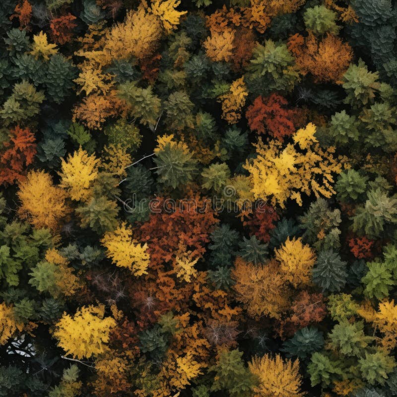 Seamless. Top View of the Autumn Forest Stock Illustration ...