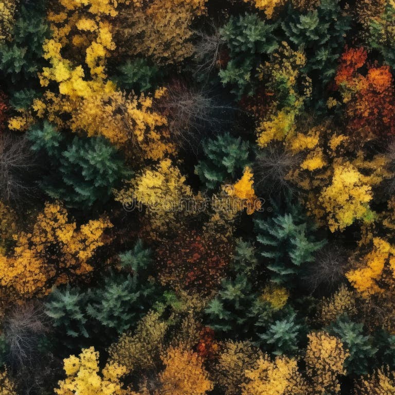 Seamless. Top View of the Autumn Forest Stock Illustration ...