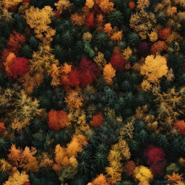 Seamless. Top View of the Autumn Forest Stock Illustration ...